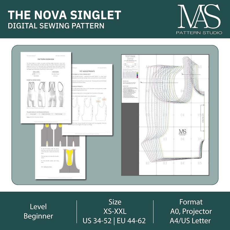 The Nova Singlet | Digital Sewing Pattern | Wrestling | Cosplay ...