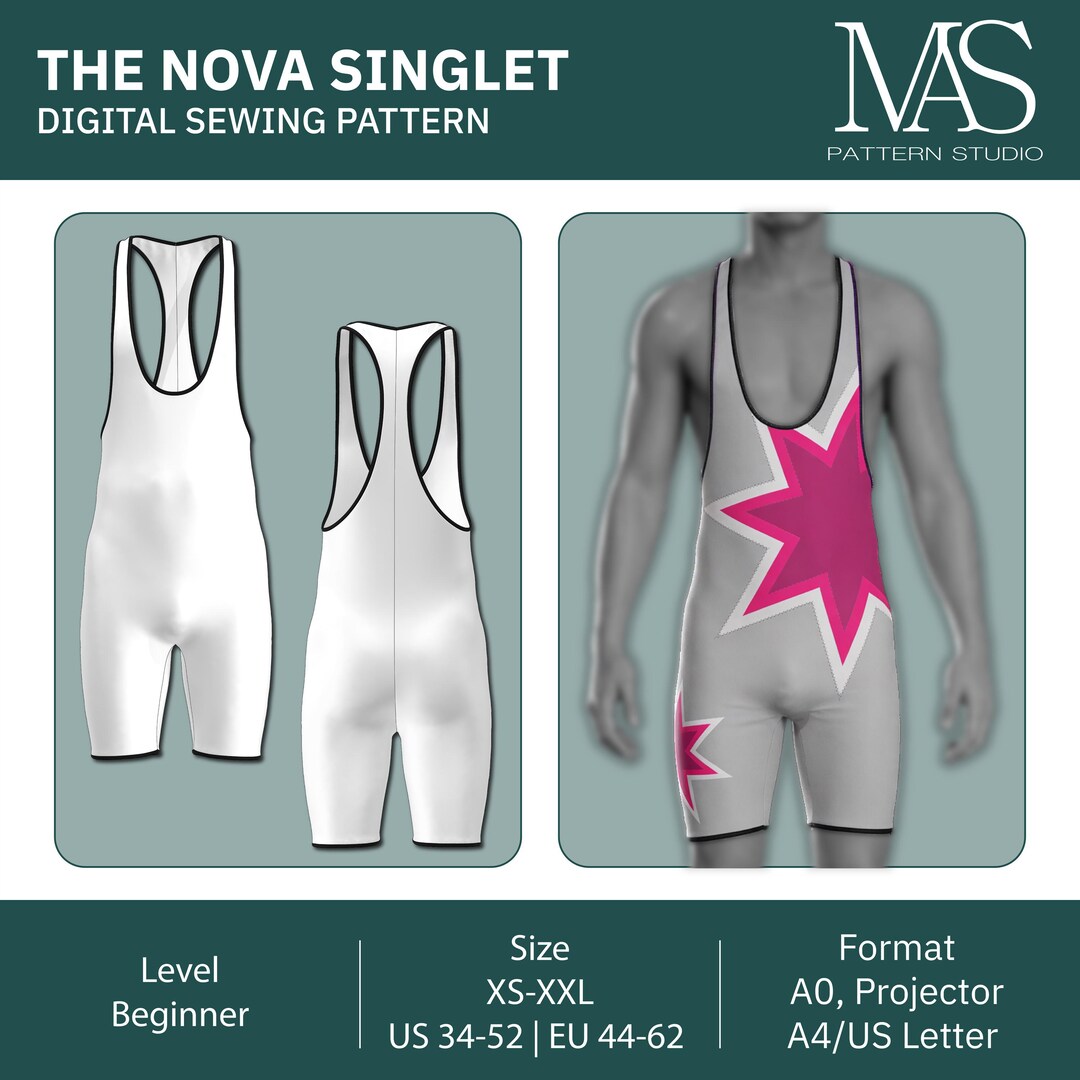 The Nova Singlet | Digital Sewing Pattern | Wrestling | Cosplay ...