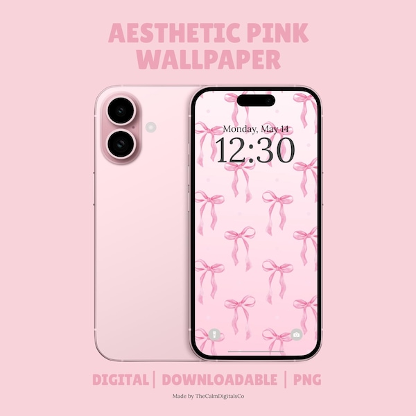 Aesthetic Bow Desktop Wallpaper - Etsy