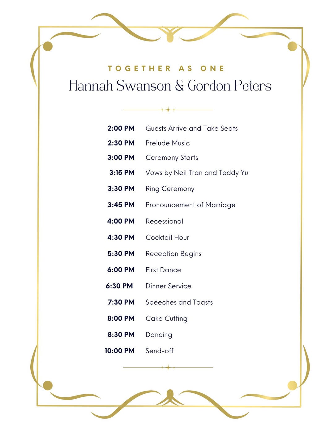Elegant Wedding Program - Etsy