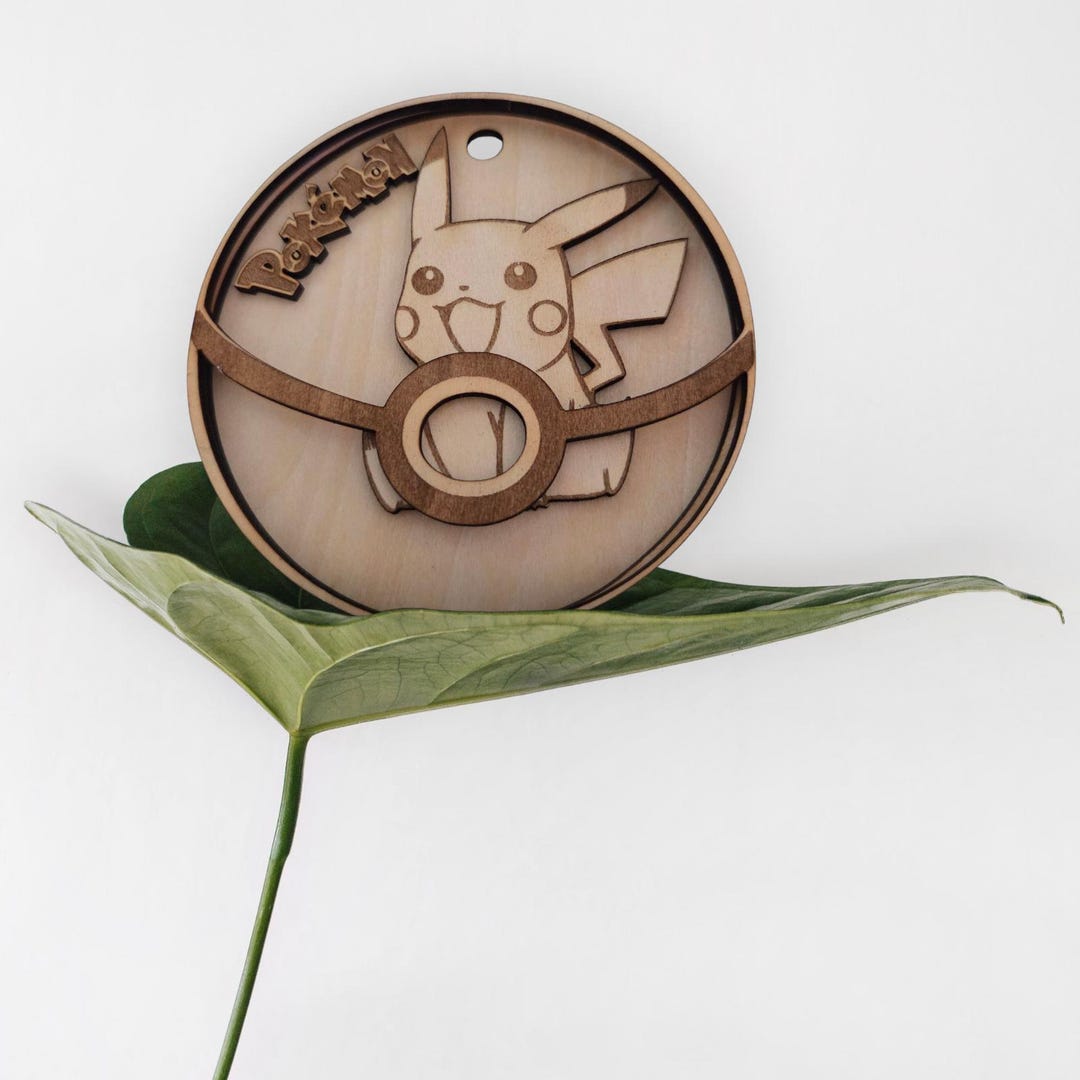 Laser Engraved Layered Pokeball With Pikachu - Etsy
