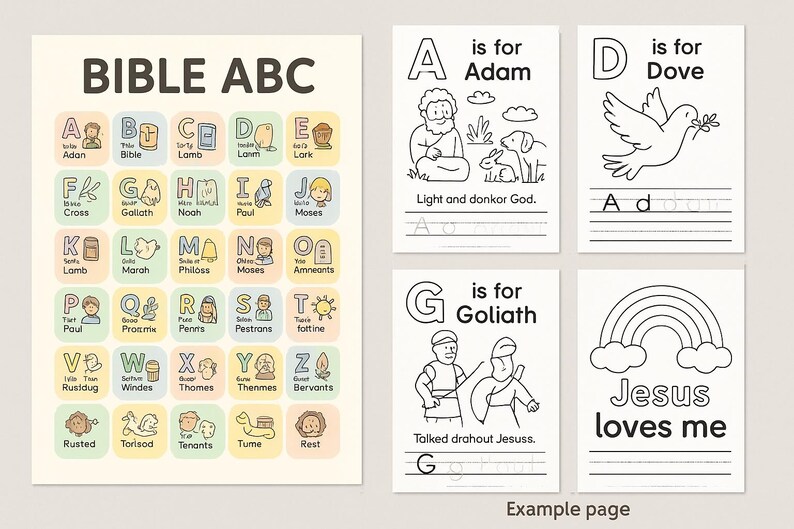 Bible ABC Printable | Christian Alphabet Worksheets A–Z | Tracing ...
