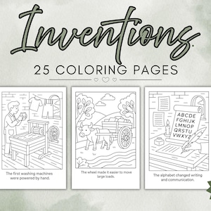 Inventions Coloring Book for Kids: STEM Educational Activity (printable ...