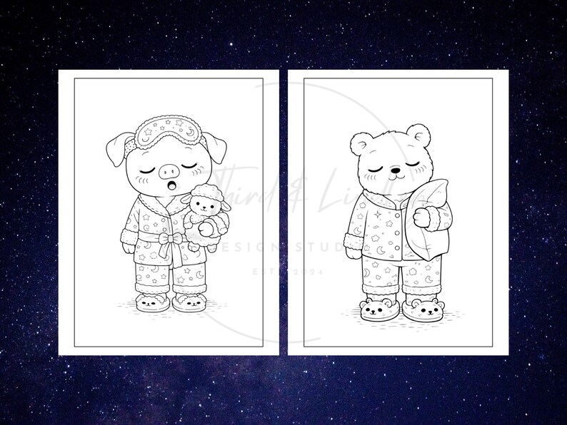 Dreamy Critters Coloring Book: 20 Cute, Sleepy Bedtime-themed Animal ...