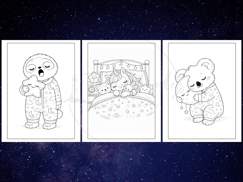 Dreamy Critters Coloring Book: 20 Cute, Sleepy Bedtime-themed Animal ...
