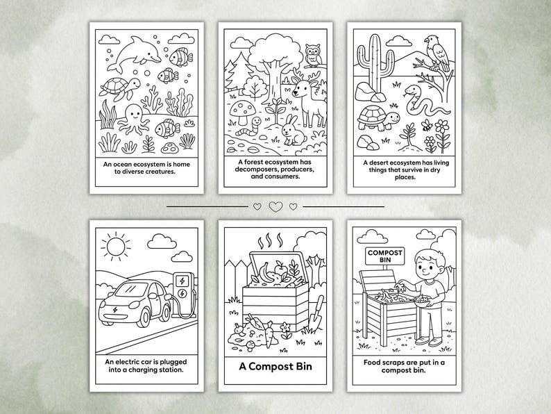 Eco-themed Coloring Book for Kids: Sustainability & Nature Printable ...