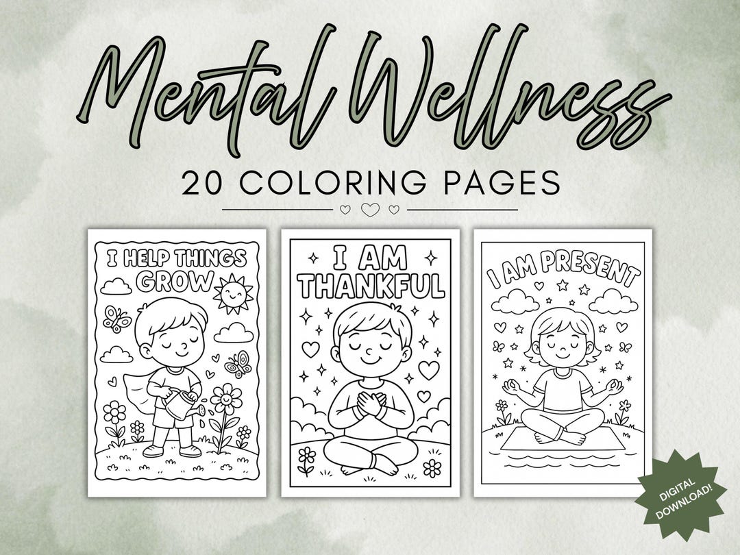 Mental Wellness Coloring Pages for Kids | Kids Printable Coloring Page ...