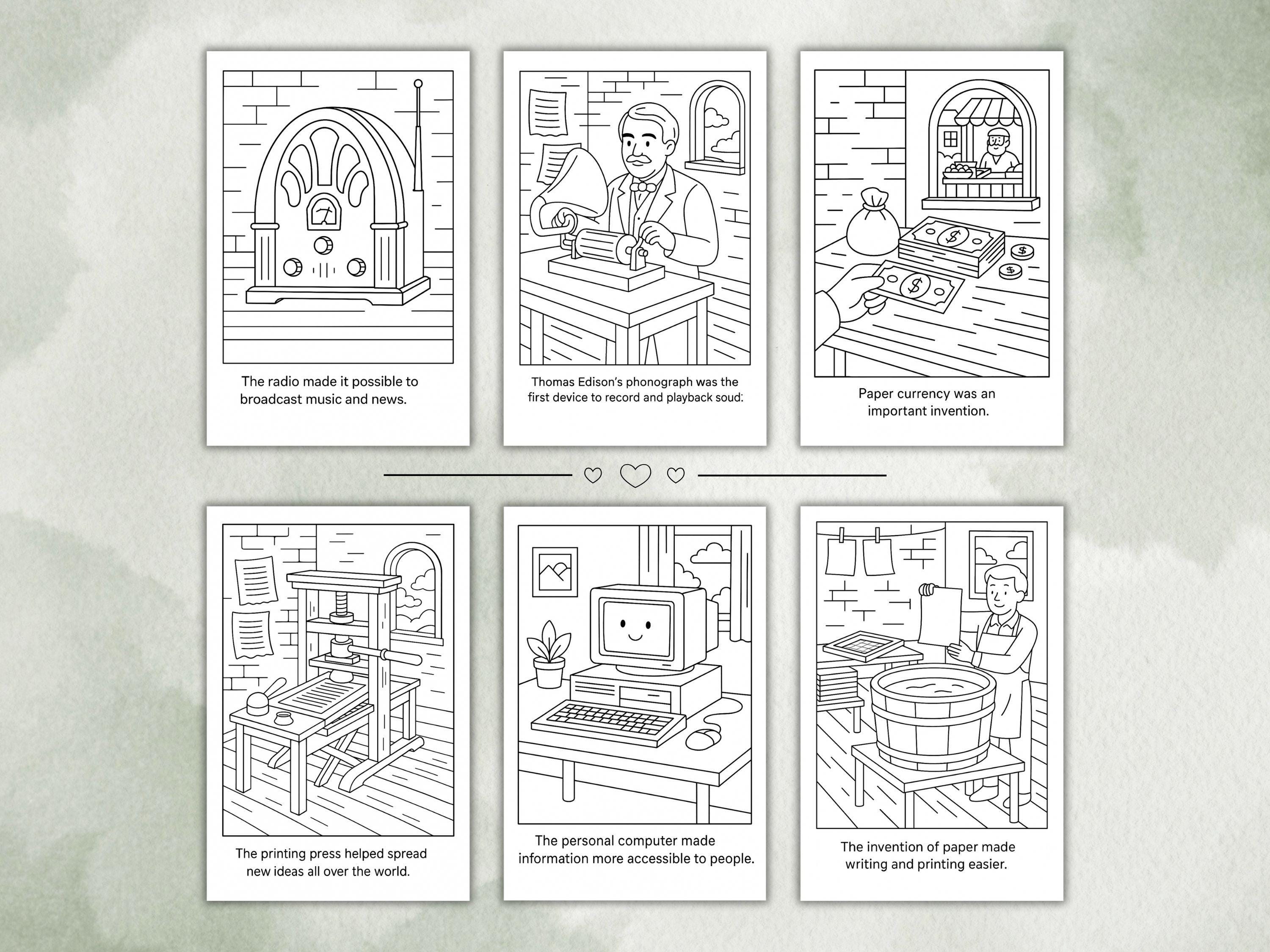 Inventions Coloring Book for Kids: STEM Educational Activity (printable ...