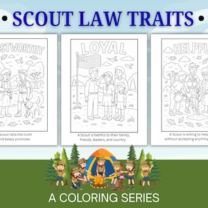 Scout Law Coloring Pages: Cub Scout Activity, Printable Scenes (PDF ...
