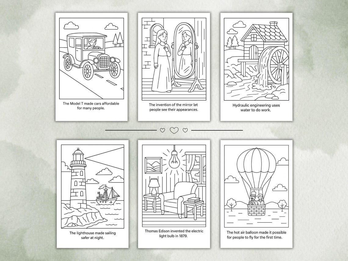 Inventions Coloring Book for Kids: STEM Educational Activity (printable ...