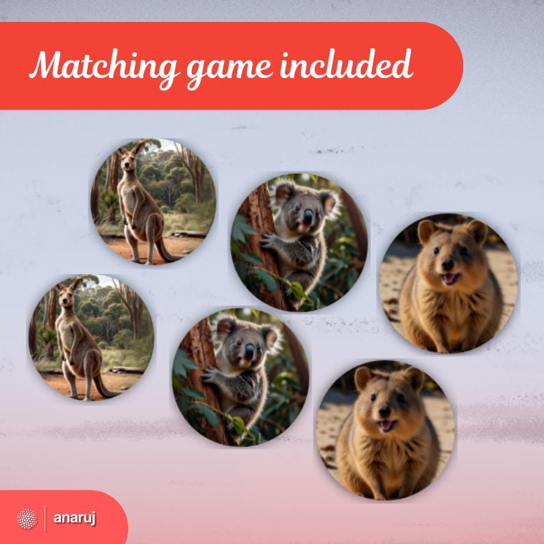 20 Australian Animals Flashcards - Montessori Cards - Etsy