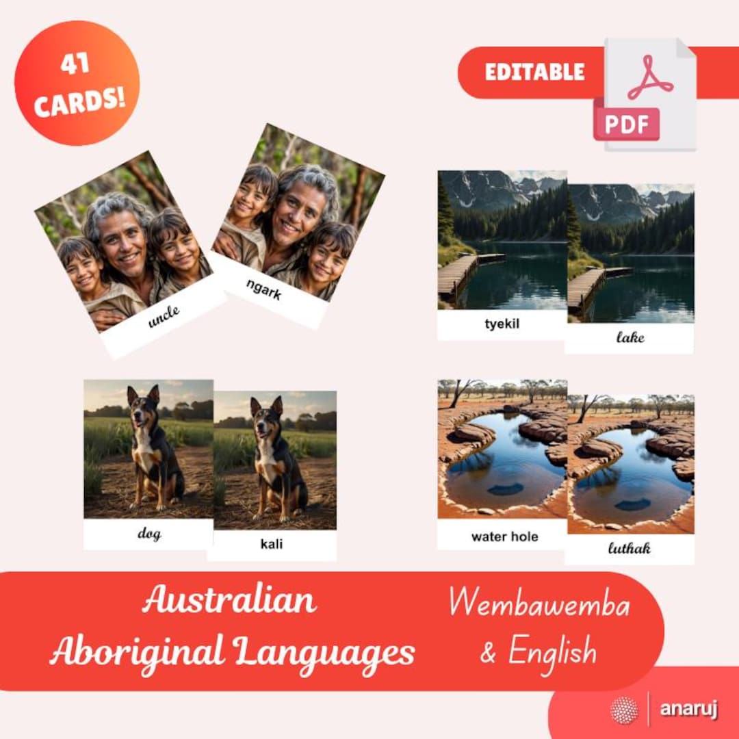 Australian Aboriginal - 41 Wembawemba Language Words Flashcards - Etsy