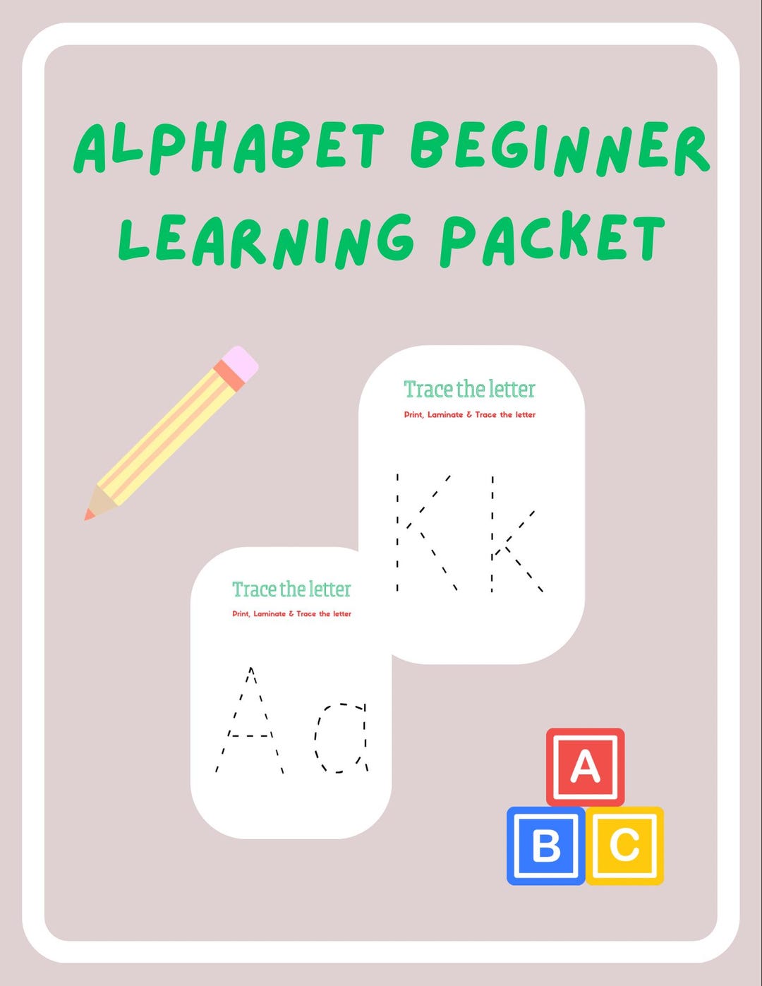 Toddler Alphabet Learning Packet - Etsy
