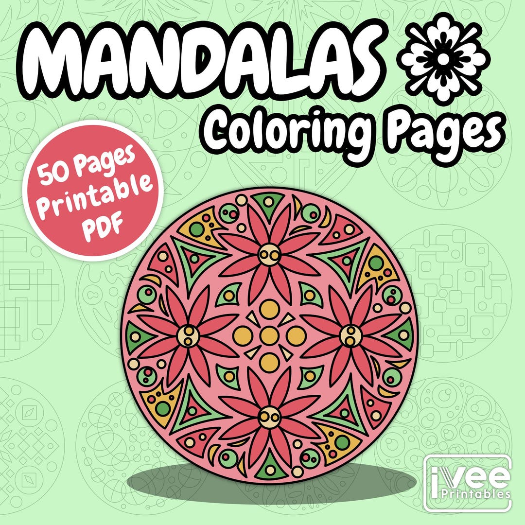 Mandalas Coloring Pages|40 Printable Designs|easy Mandala PDF for ...