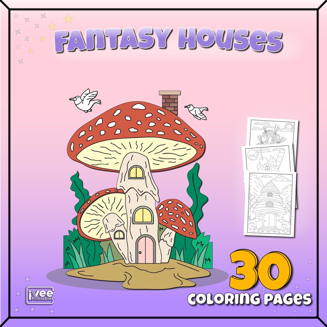 Fantasy Houses Coloring Pages: 30 Designs of Magical Homes for Kids ...