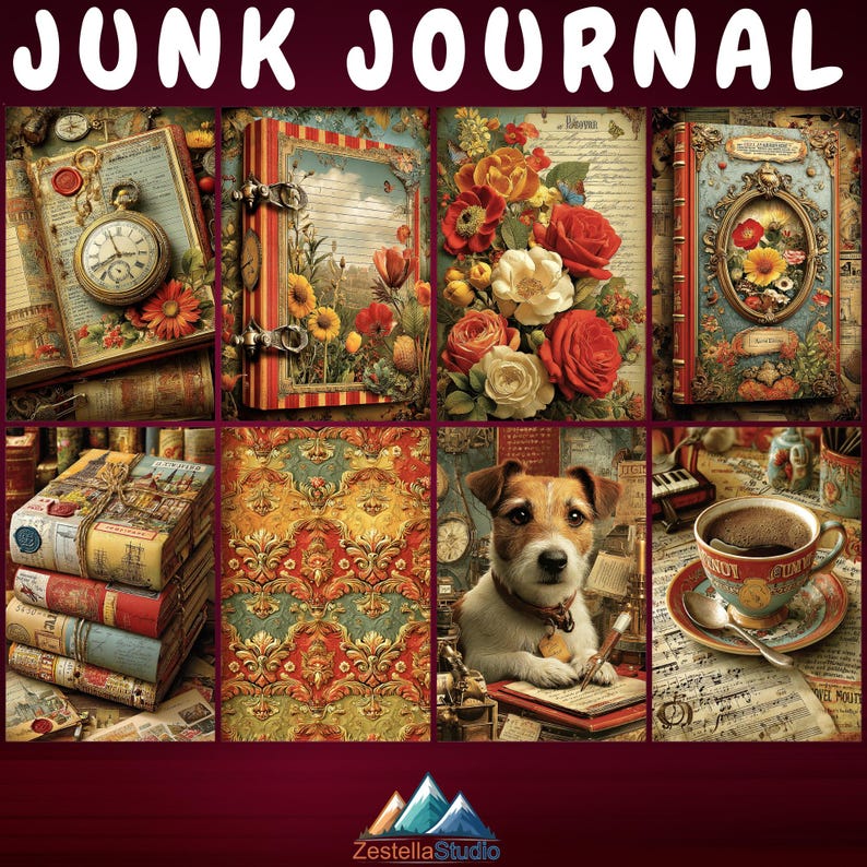 Victorian Detective Animals Junk Journal Kit, Vintage Mystery Scrapbook ...