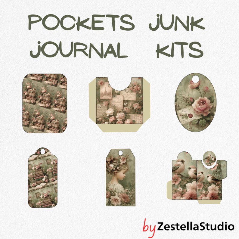 160 Pages Junk Journal Printable PNG: Vintage Keepsake Collage Ephemera ...
