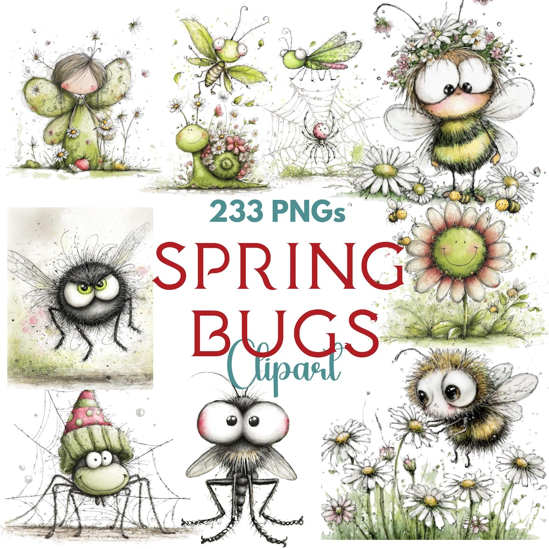 Watercolor Spring Bugs Clipart 144 PNG Garden Insects (digital Download ...