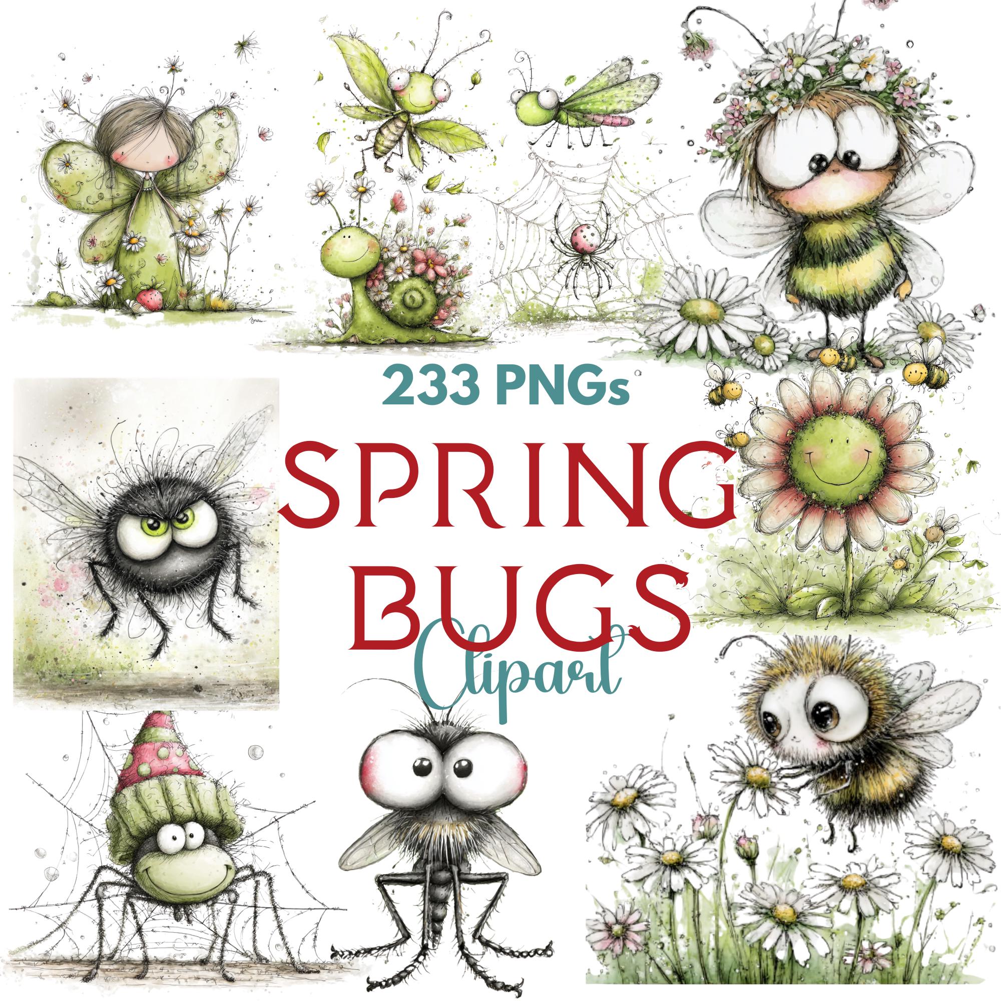 Watercolor Spring Bugs Clipart 144 PNG Garden Insects (digital Download ...