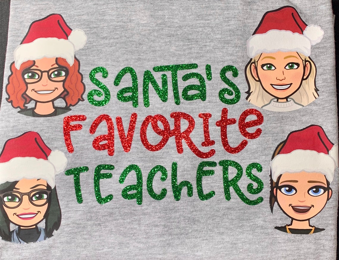 Bitmoji Shirt Santa's Favorite Teachers | Etsy