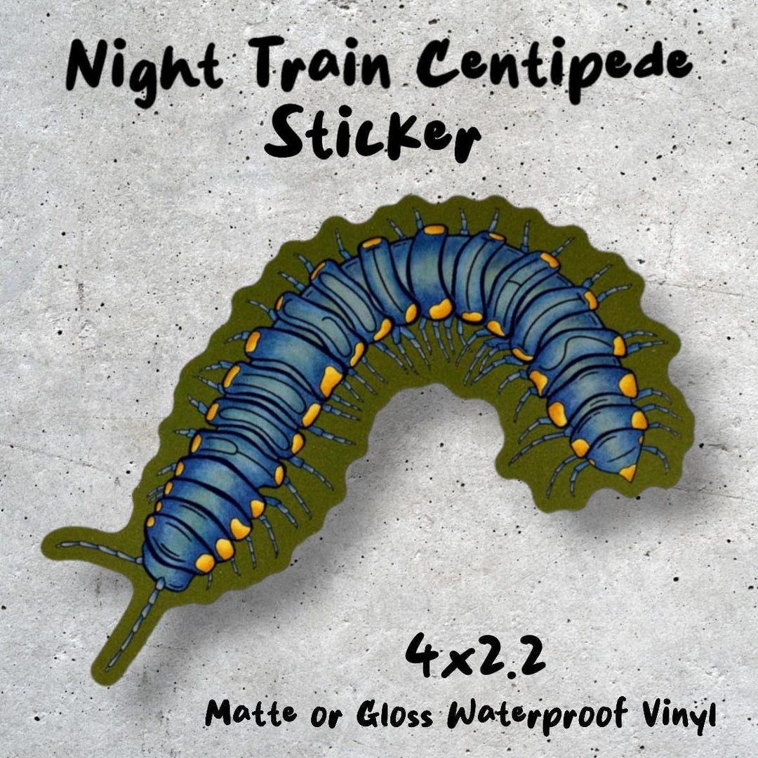 Night Train Centipede. Pacific Northwest Matte Vinyl Waterproof Sticker ...