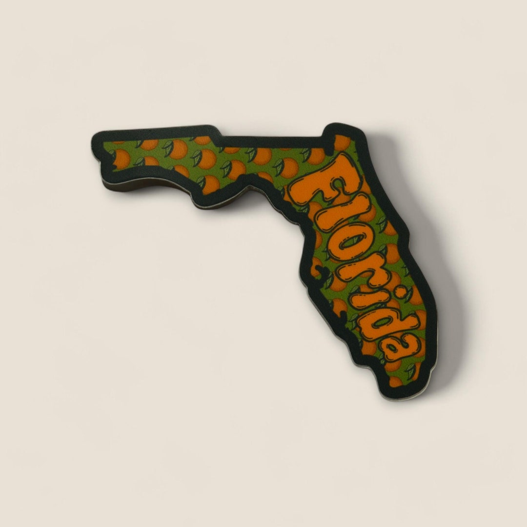 Florida State Sticker. Oranges. Hand Drawn. Illustration. Waterproof ...