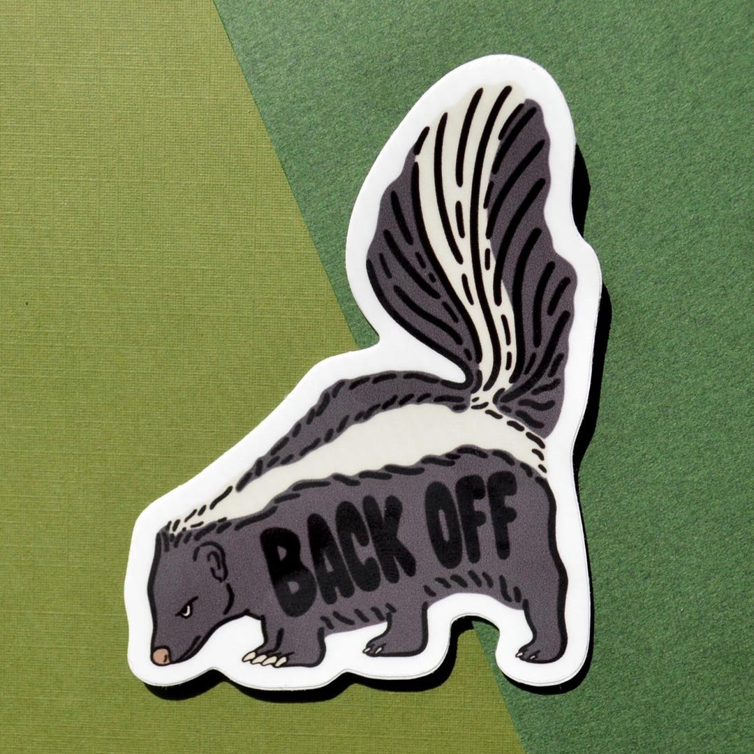 Skunk Back off Sticker. Introverted Animals. Inspirational. Hand Drawn ...
