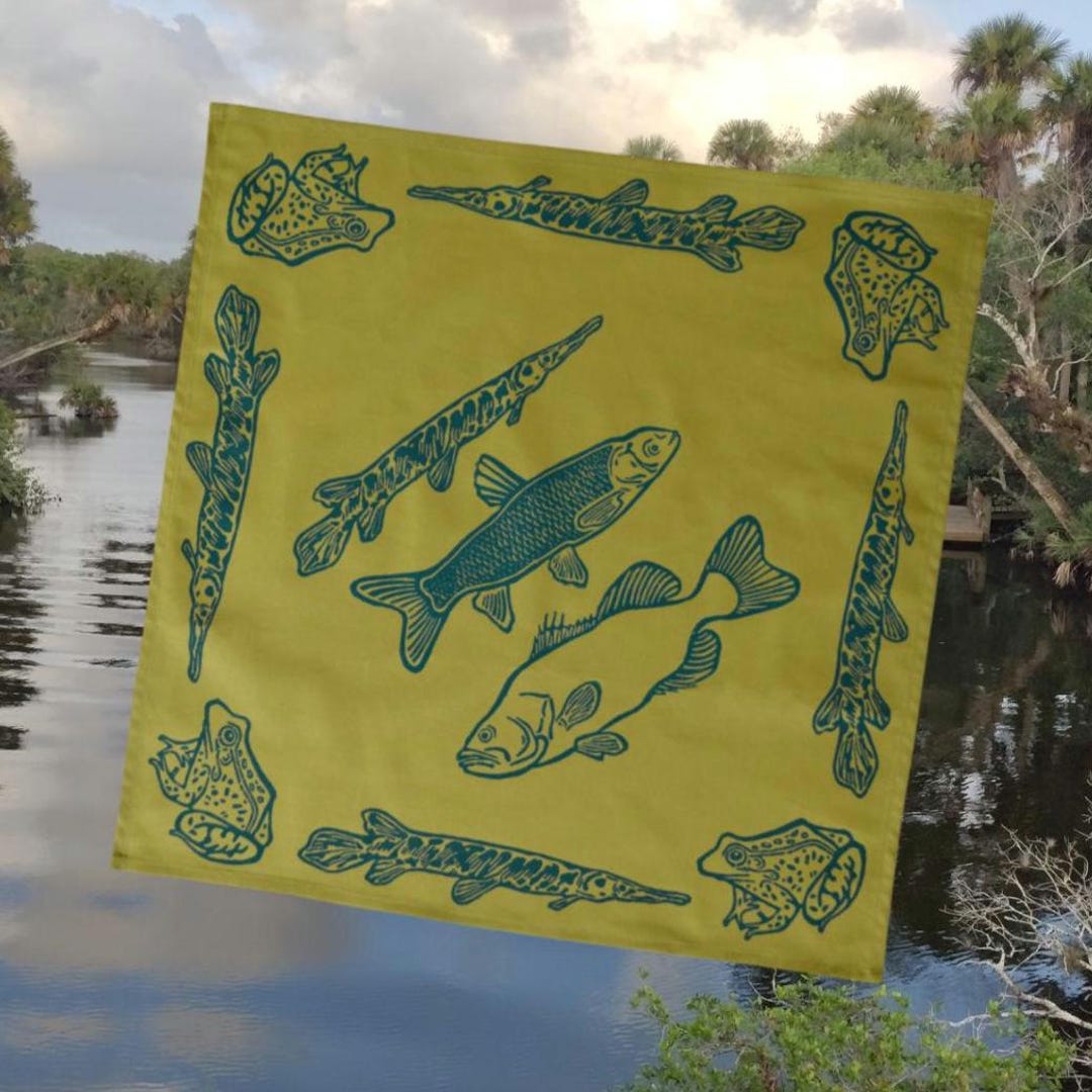 Wild Florida Bandana. Alligator Gar. Large Mouth Bas. Grass Carp ...