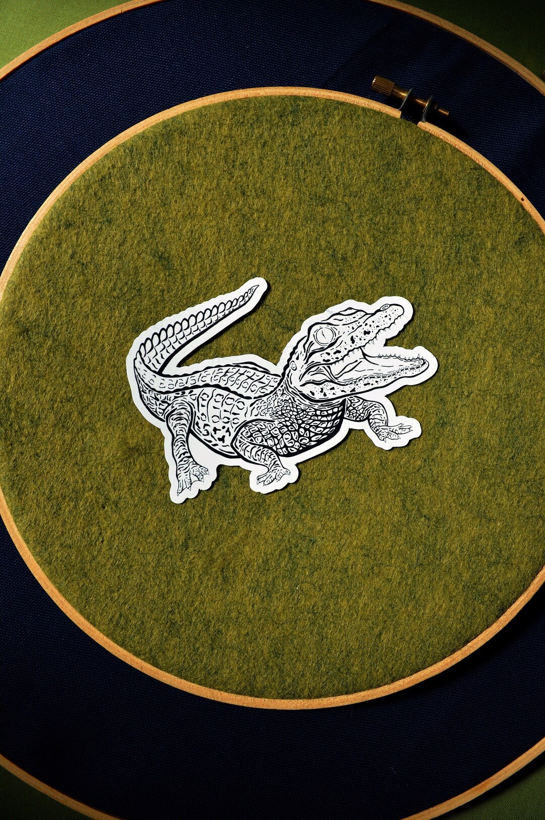 American Alligator Magnet. Gator. Hand Drawn. Ink Illustration ...