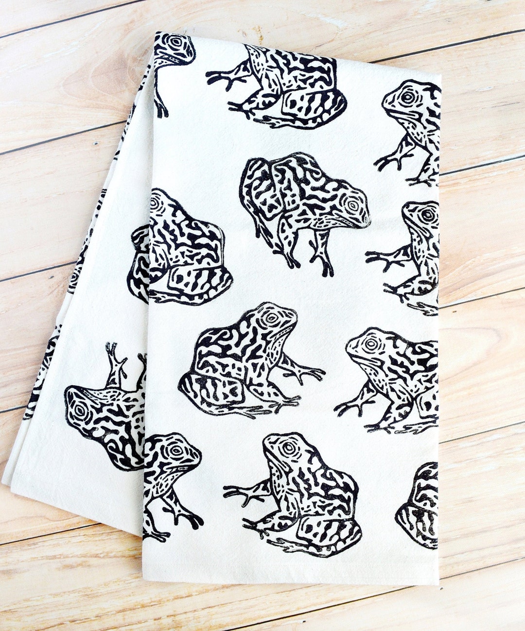 Gopher Frog Kitchen Tea Towel. Hand Block Printed. Kitchen. Dishcloth ...