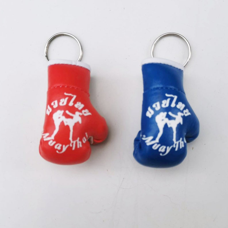 SET Red-blue Mini Boxing Glove Muay Thai Keychain Boxing - Etsy