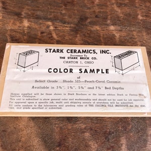 Vintage Stark Ceramics Inc Color Sample Shade 525 Peach-coral - Etsy