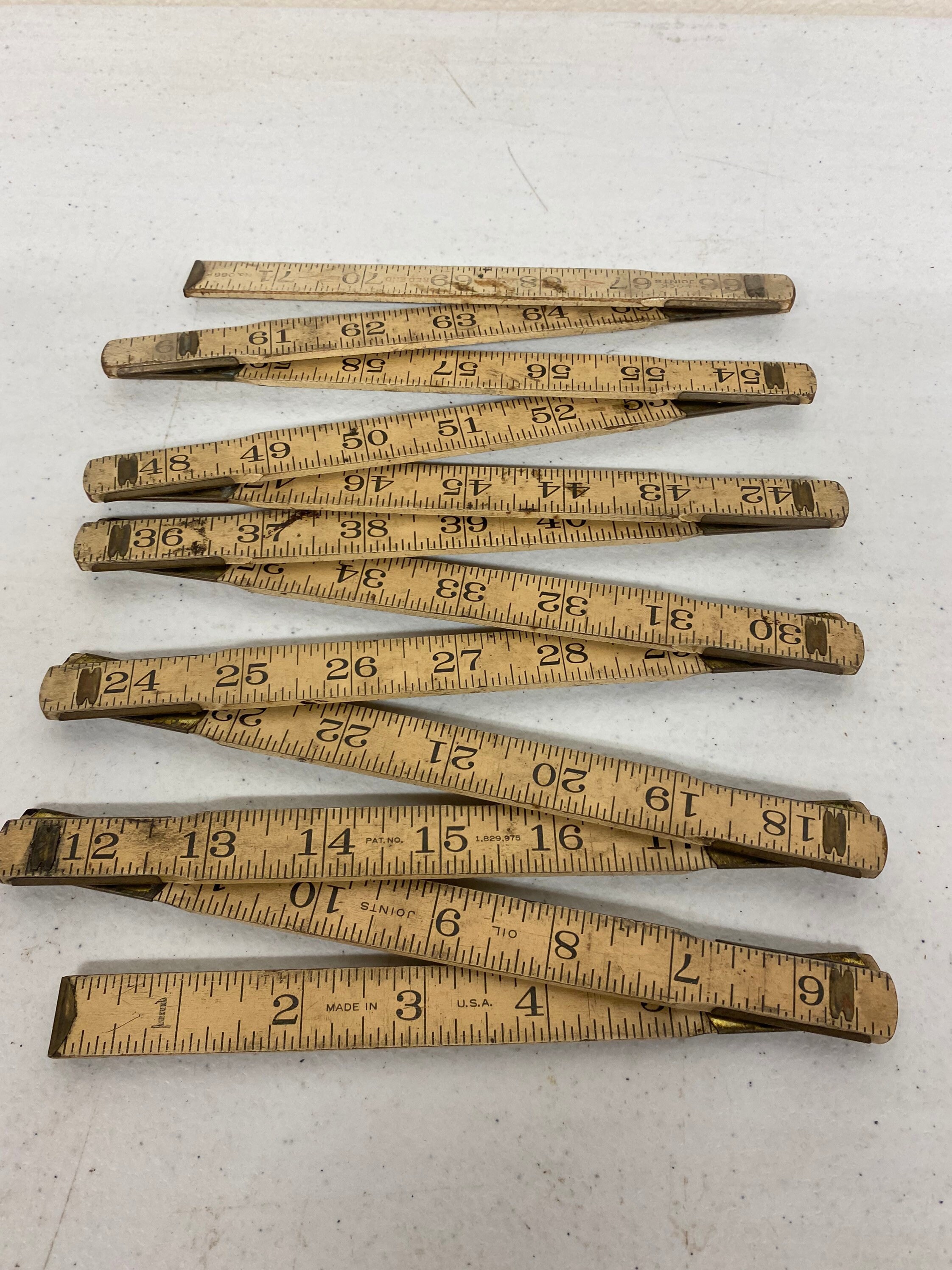 Antique Wood & Metal Folding Ruler Made in USA - Etsy