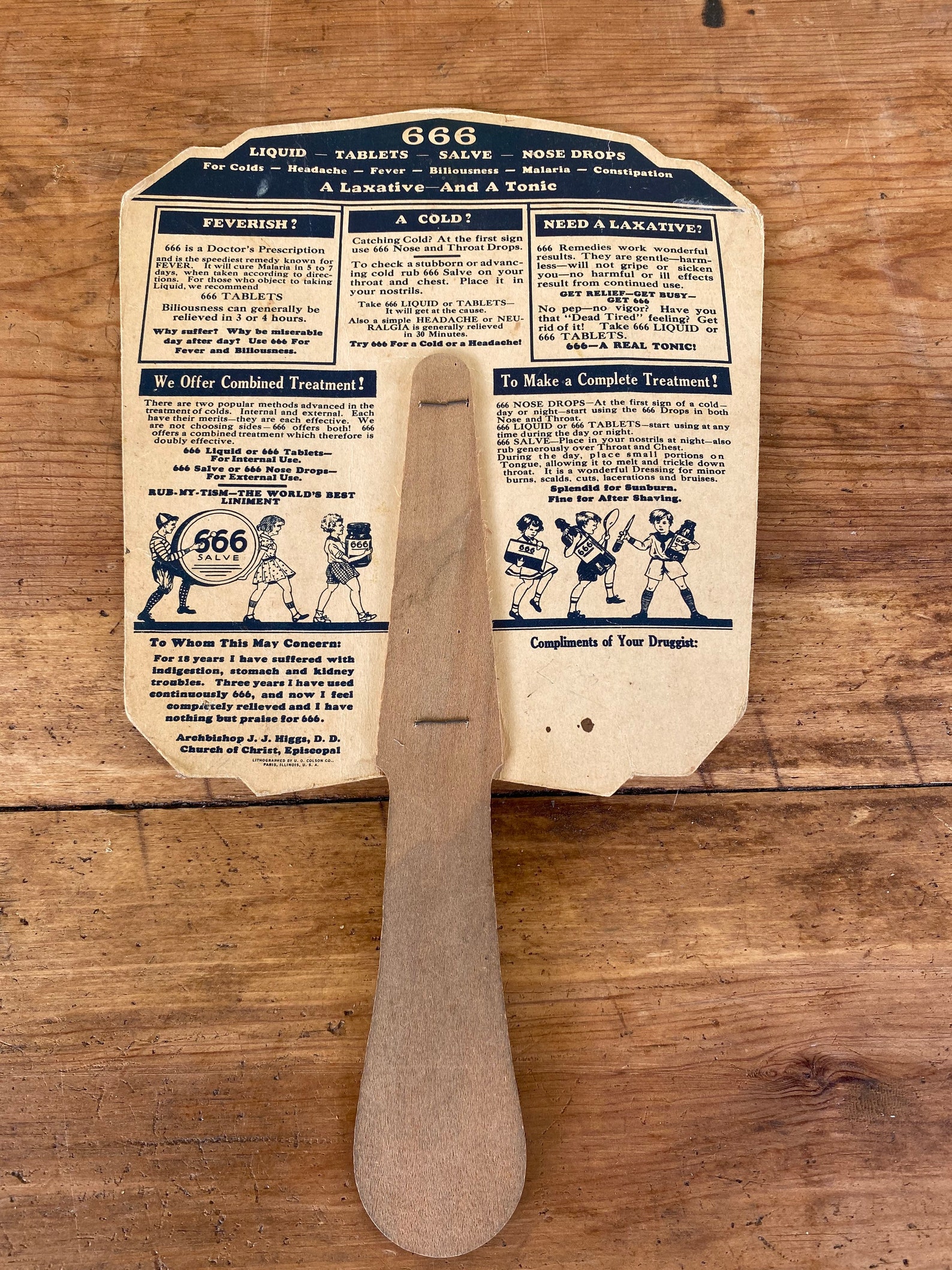 Vintage 666 Liquid Advertisement Paper Fan - Etsy