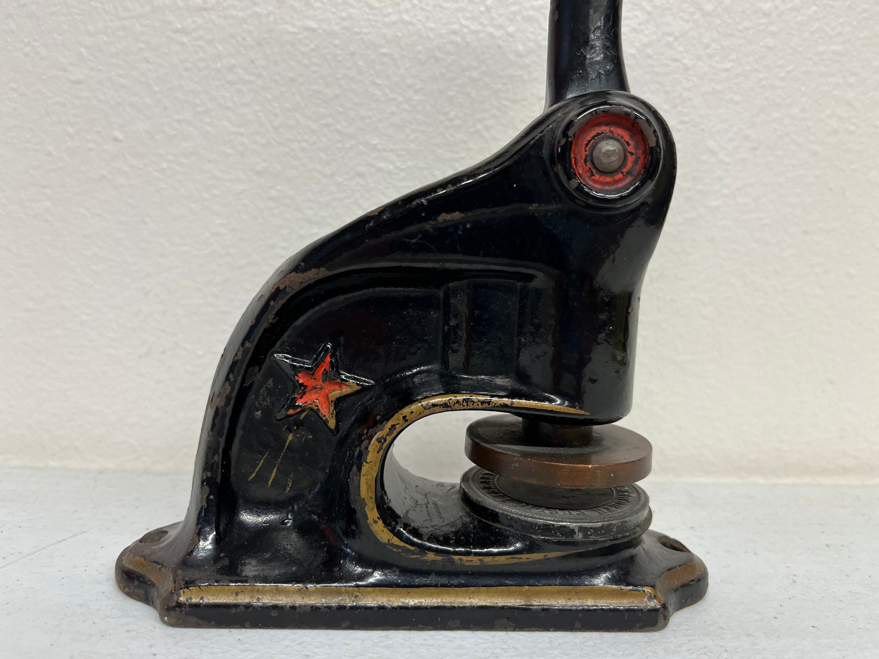 Antique Cast Iron Red Star Book Stamp Farnsworth Public - Etsy