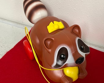 Vintage Toy Fisher Price 1979 Roly Raccoon - Etsy