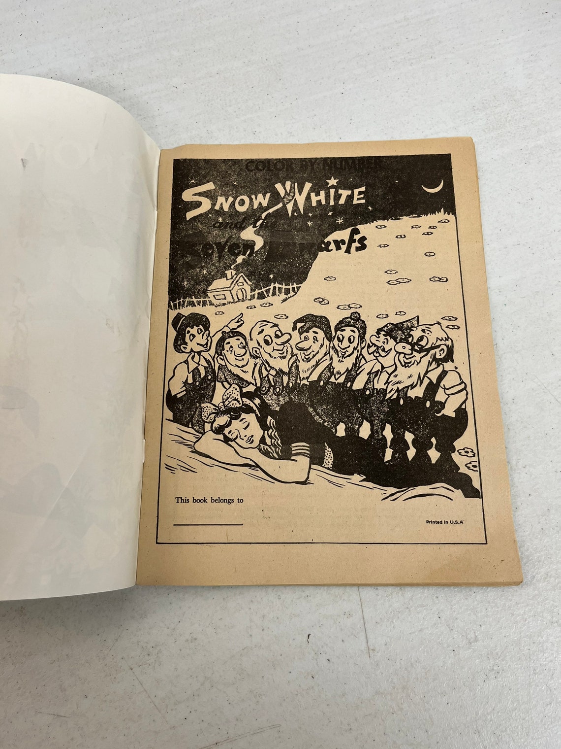 Vintage Snow White and the Seven Dwarfs Color by Number Story - Etsy