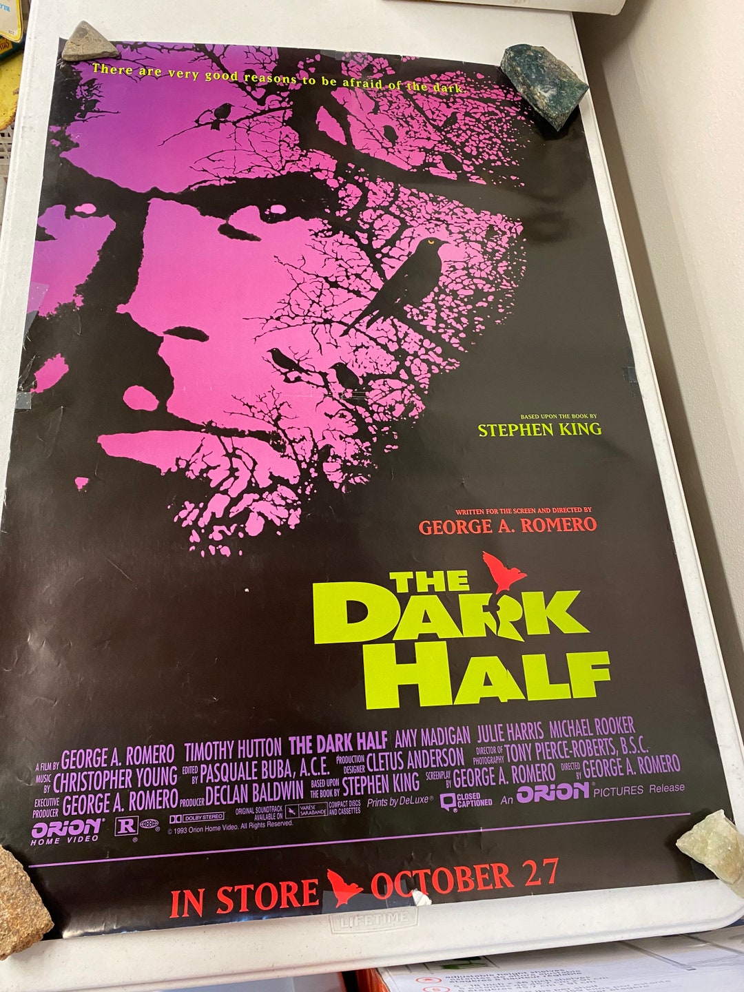 1993 the Dark Half Movie Poster Stephen King George Romero - Etsy