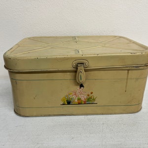 Vintage 1930s Art Deco Style Bread Box With Woman & Plants Kitchen - Etsy