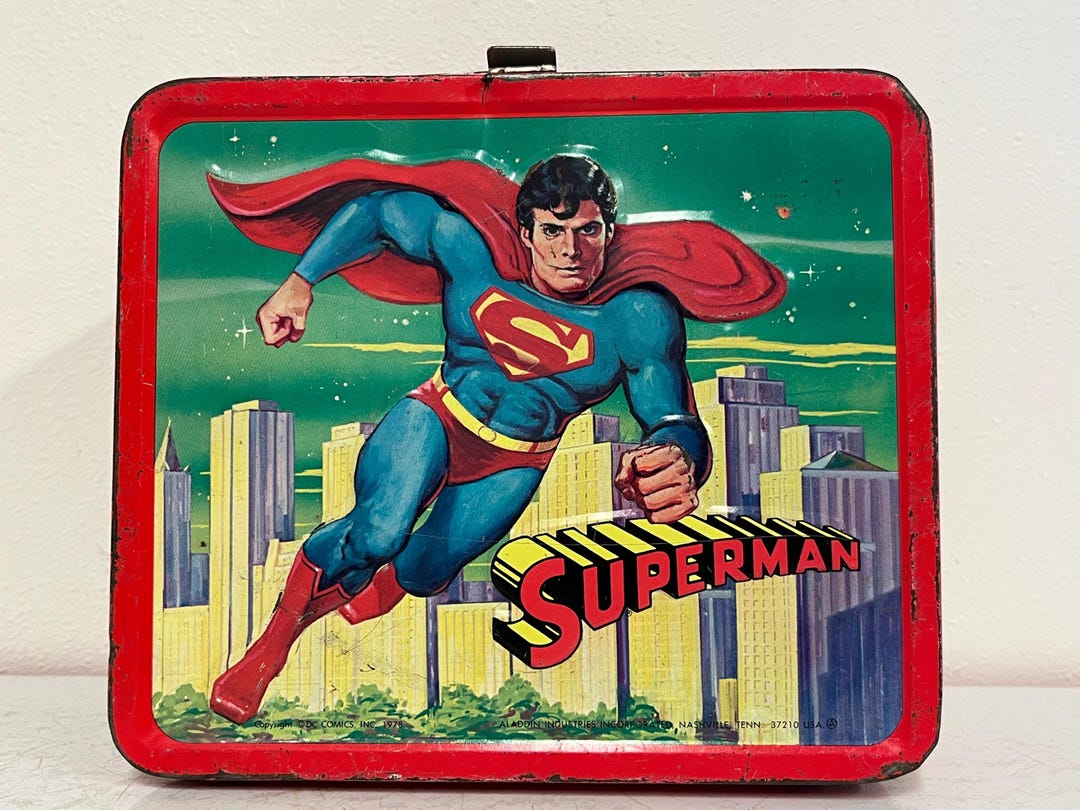 Vintage 1978 Superman Movie Red Aladdin Industries Metal Lunch Box - Etsy
