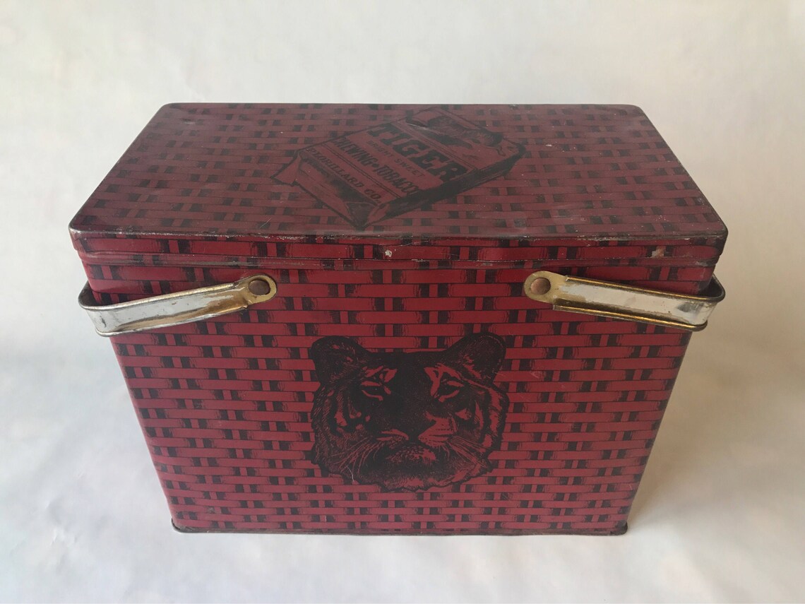 Antique Tiger Chewing Tobacco Large Tin - Etsy
