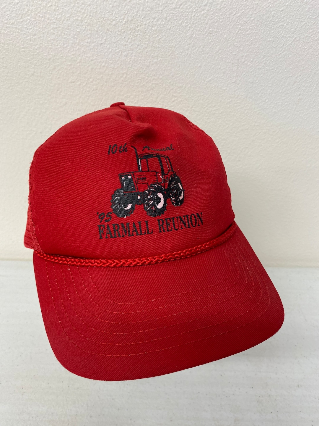 Vintage 1995 10th Annual Farmall Reunion Red Farm Hat Trucker Hat ...