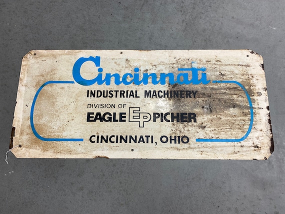 Vintage Cincinnati Industrial Machinery Large Metal Sign - Etsy