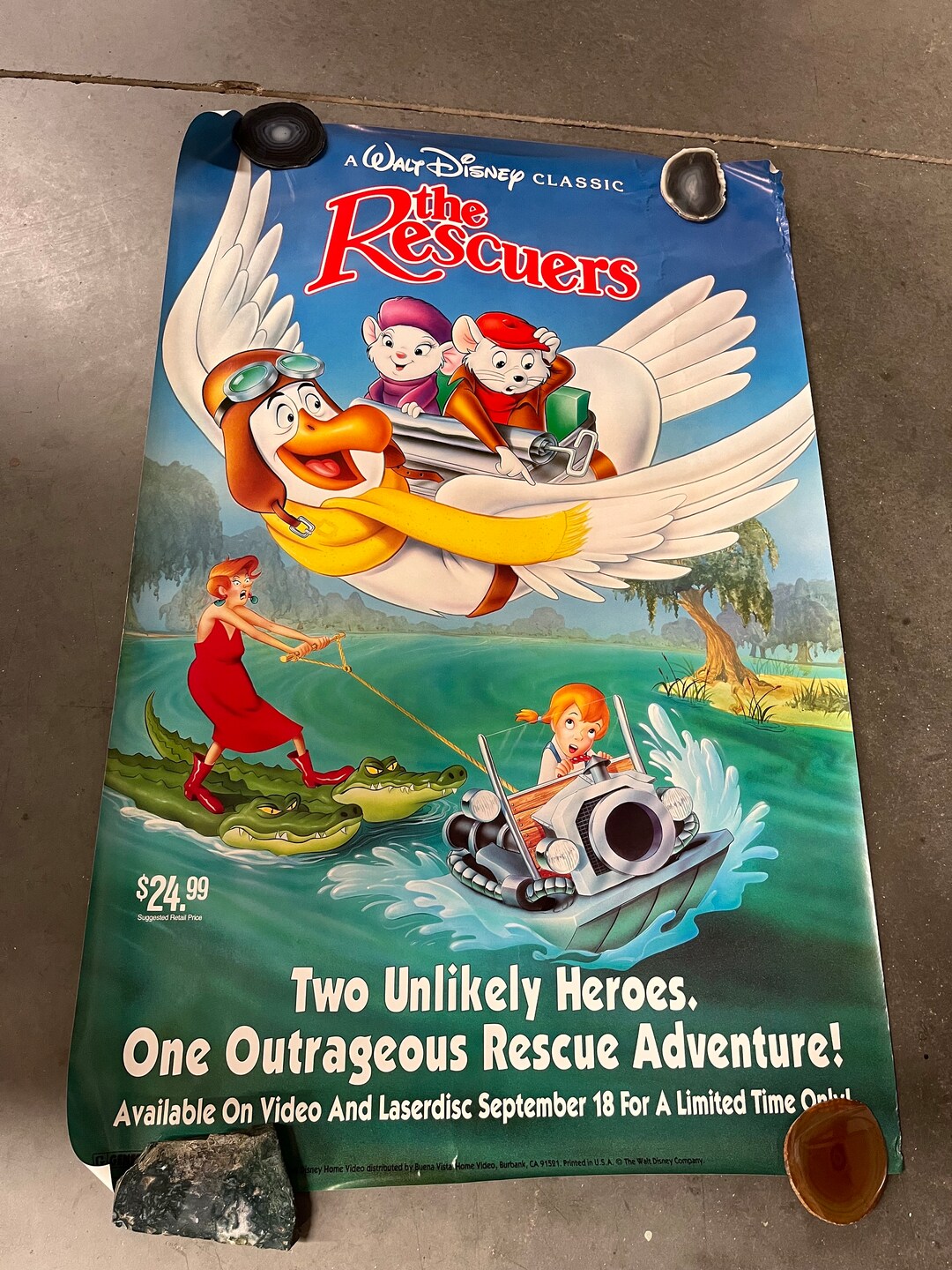 Vintage 1992 Disney’s the Rescuers Video Release Promo Poster - Etsy