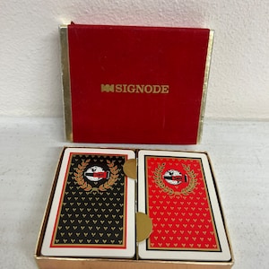 Vintage Mid Century Signode Redislip Playing Cards Double Set - Etsy