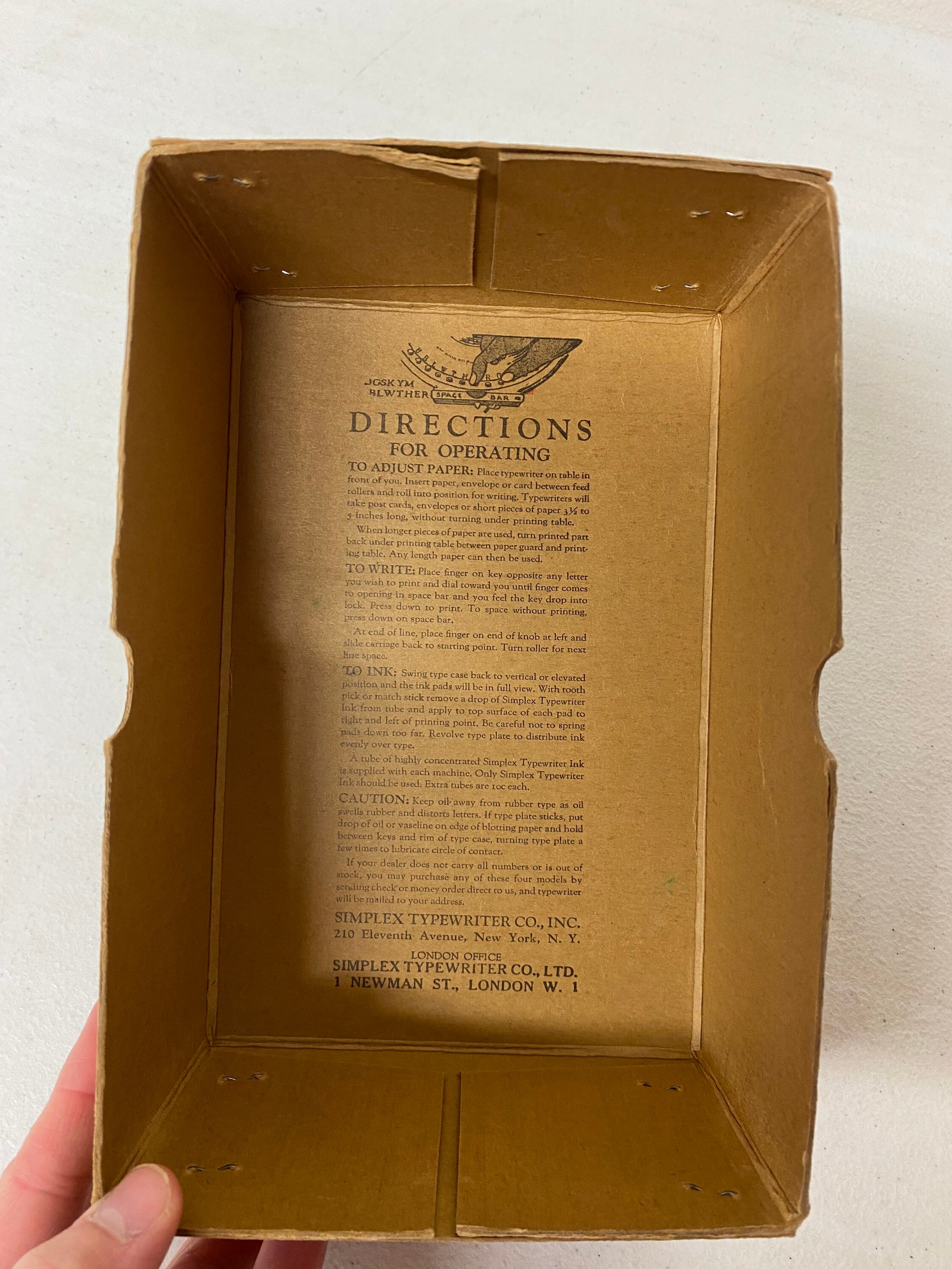 Antique Simplex Typewriter Model A in Original Box Green | Etsy