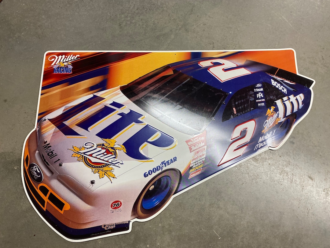 Vintage 1997 Miller Racing Large Metal Bar Sign NASCAR - Etsy