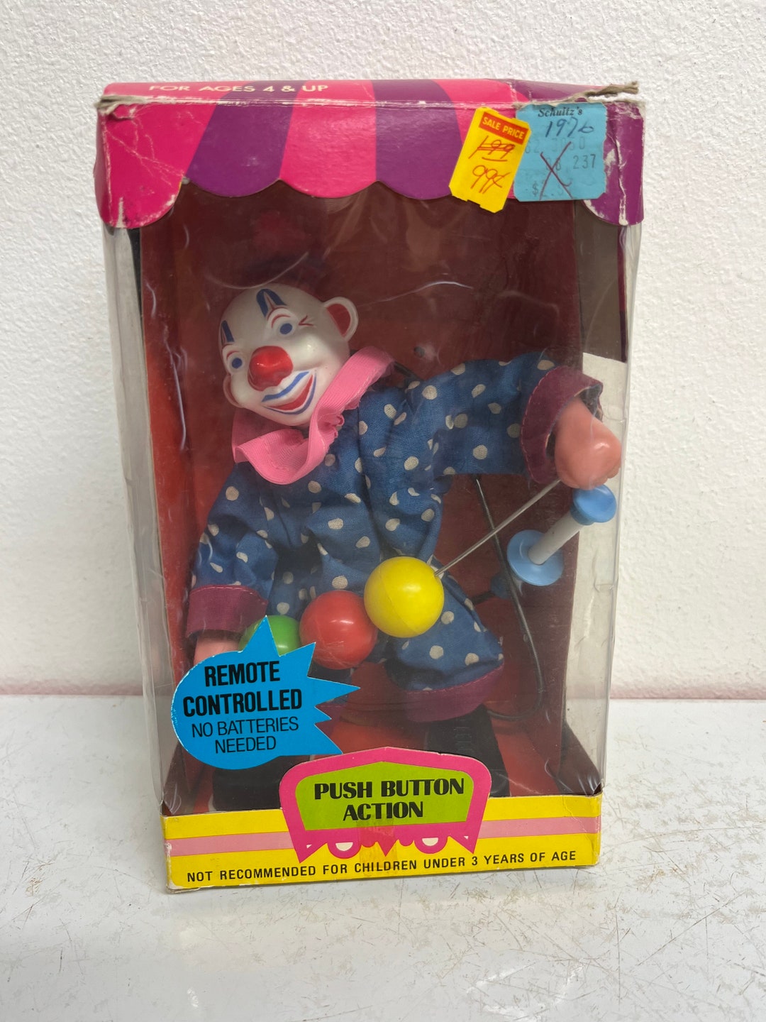 Vintage 1975 Durham’s Performing Clown Remote Control Toy in Box - Etsy
