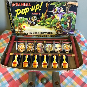 1942 Animal Pop up Jungle Bowling Game in Box - Etsy