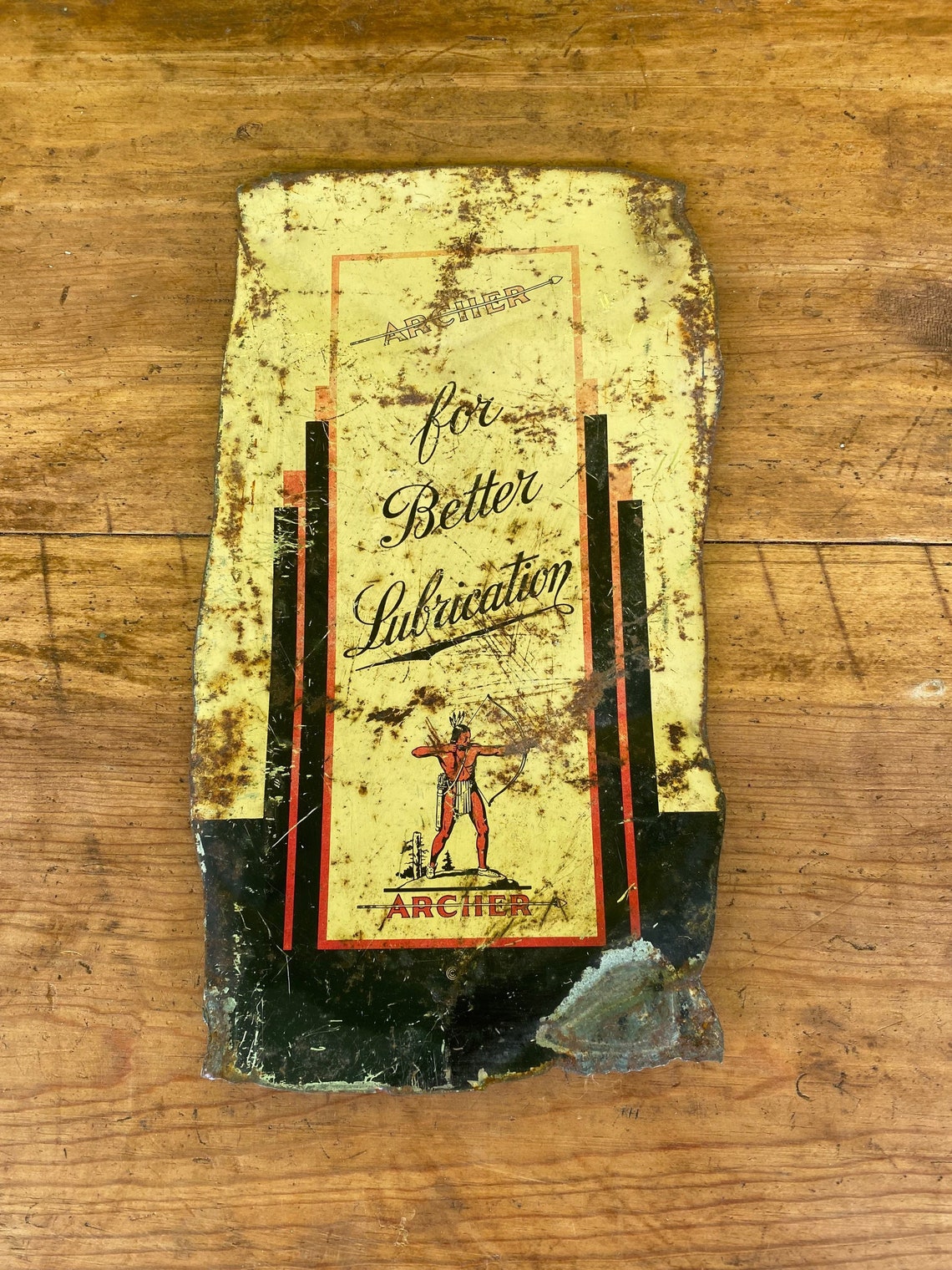 Vintage Archer Oil Can Cut Out Metal Sign | Etsy